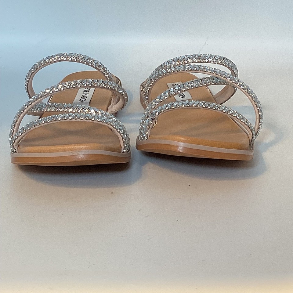 Steve Madden Women's Spice Embellished Rhinestone Flat Sandals Slides ...