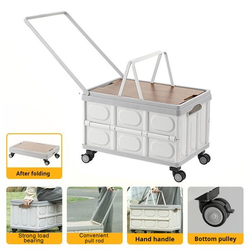 Foldable Storage Crate with Detachable Wheels Rolling Crate Utility ...