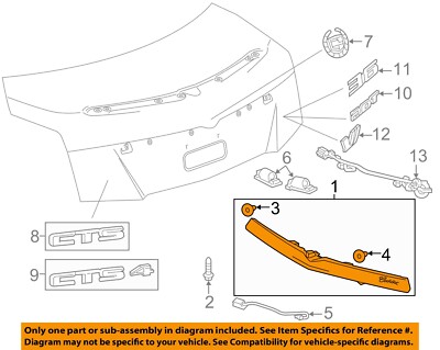 Cadillac GM OEM 15-18 CTS EXTERIOR TRIM-TRUNK LID-Molding Assembly ...