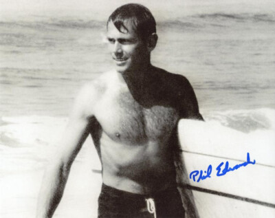 PHIL EDWARDS SIGNED 8x10 PHOTO FIRST TO SURF BANZAI PIPELINE LEGEND ...
