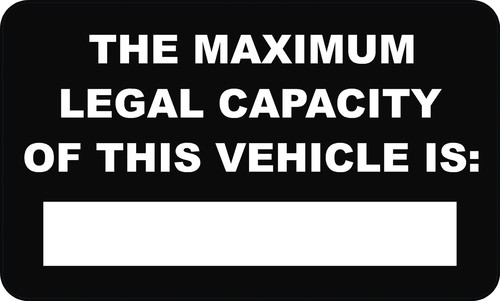 Maximum legal capacity vehicle sticker London compliancy | eBay