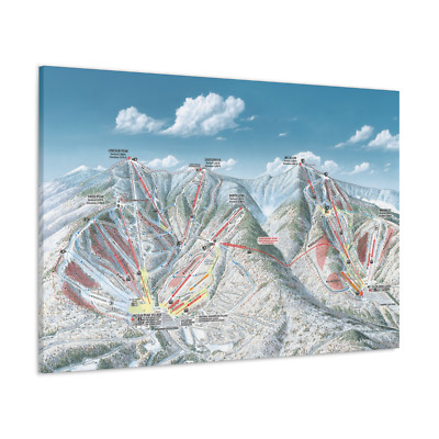Sugarbush VT Trail Map Canvas Poster Vermont Ski Resort 48x32 | eBay