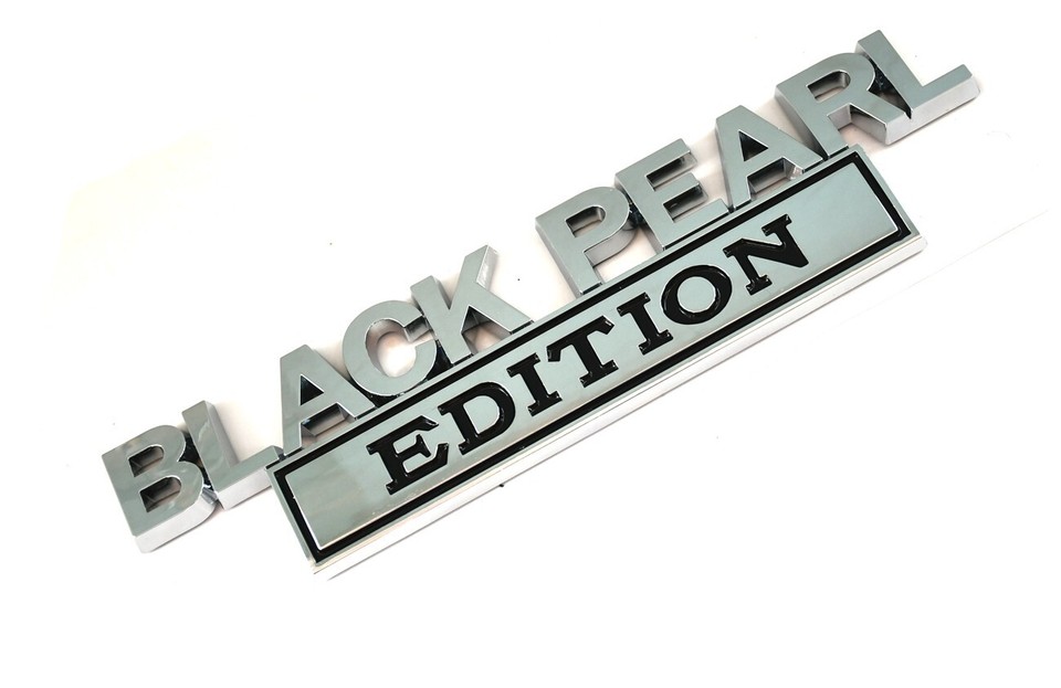 2pcs Black Pearl Edition Decals Sticker 3D Raised Letter Emblem Black ...
