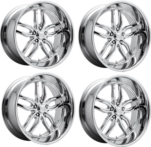 Set 4 US Mag U127 Cten 20x10 5x4.75 Chrome Plated Wheels 20" 1mm Rims ...