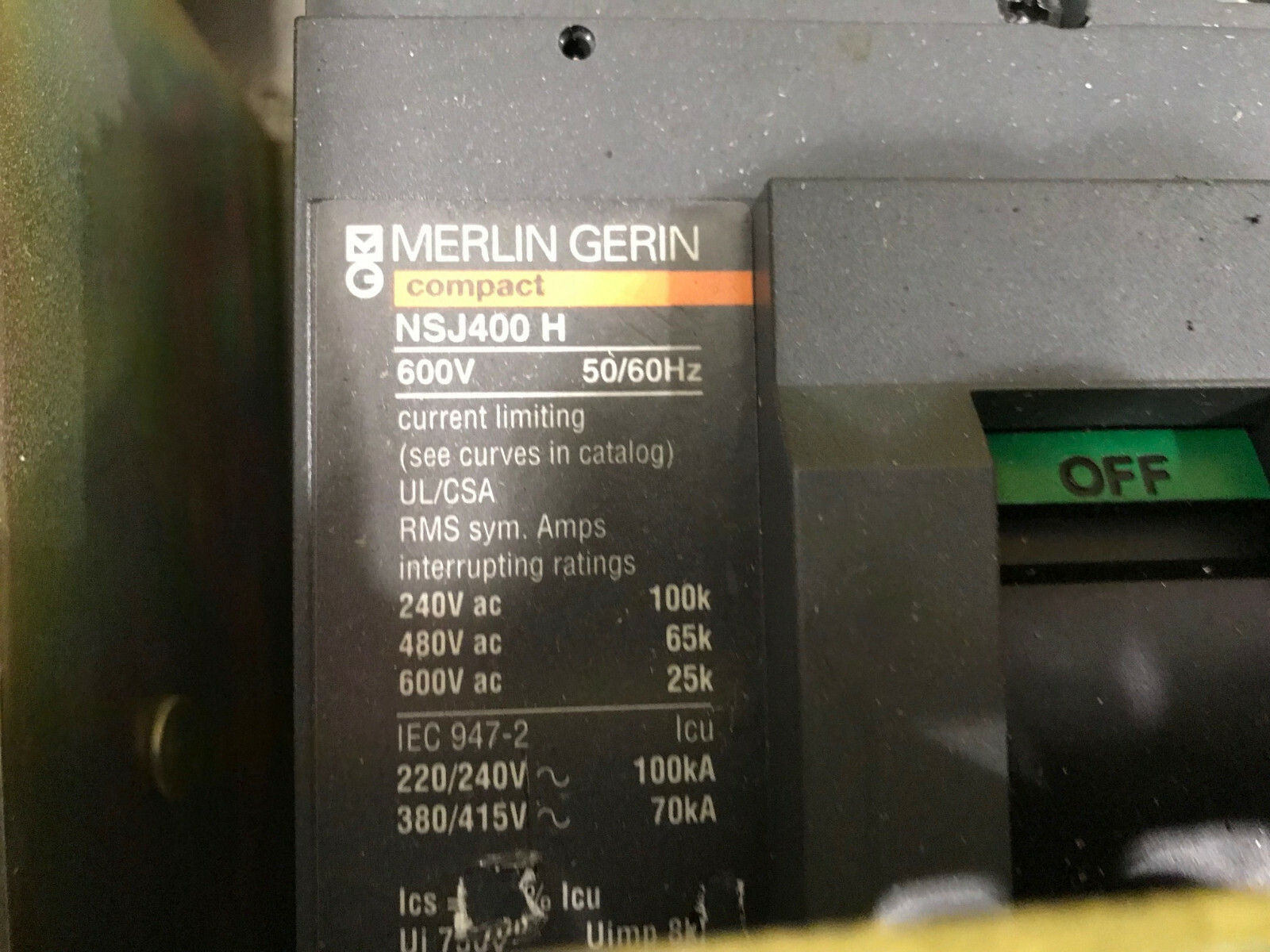 Merlin Gerin NSJ400 H 600V 400A Circuit Breaker | eBay