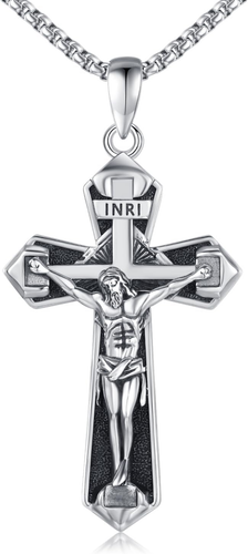 925 Sterling Silver Patron Saint Medal Necklace Protection Catholic ...