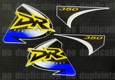 99' 1999 DR350 SE tank 4pc Blue/Grey graphic decal stickers DR 350SE ...