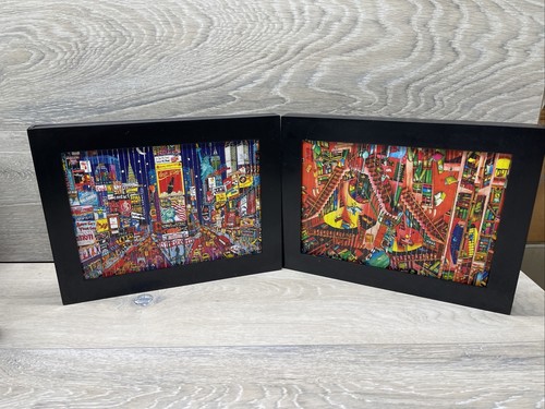 2 - Ceaco Puzzle Wooden Stix 2 Sided Times Sq &Las Vegas & Library ...