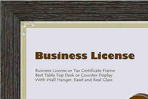 5.5x8.5 Dark Brown Textured Picture Frame for Business License and ...