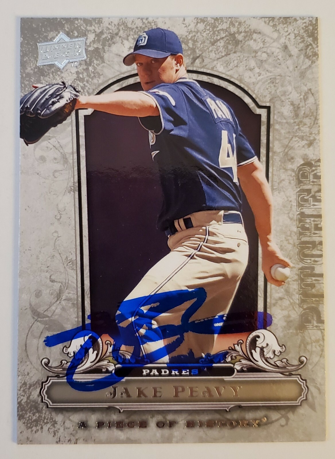 Jake Peavy Signed Upper Deck #78 2008 Card San Diego Padres White Sox ...