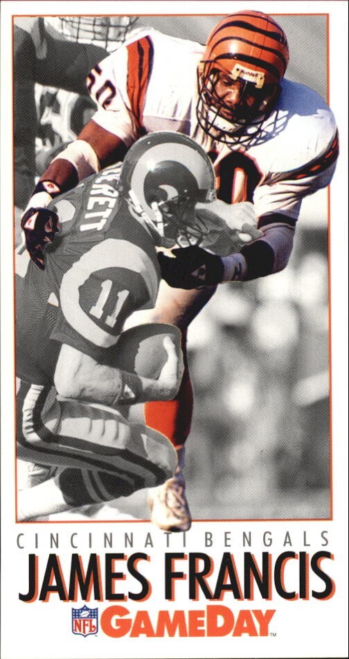 1992 GAMEDAY - FOOTBALL TALL-BOY Card #21 - JAMES FRANCIS, Cincinnati ...