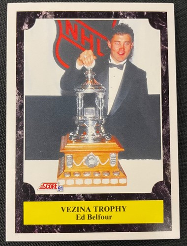 1991 SCORE ED BELFOUR "Vezina Trophy" NHL HOCKEY CARD #321 | eBay