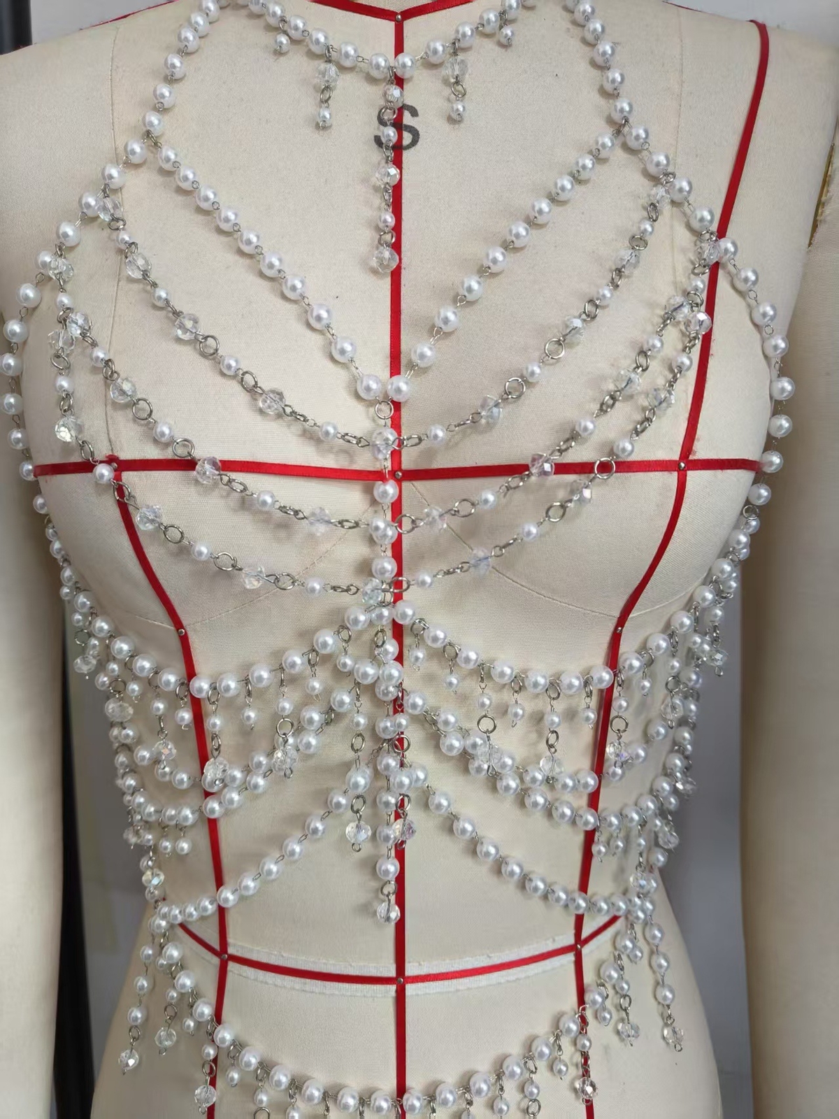 Adjustable Shoulder Necklace Versatile Artificial Pearl Body Chain ...