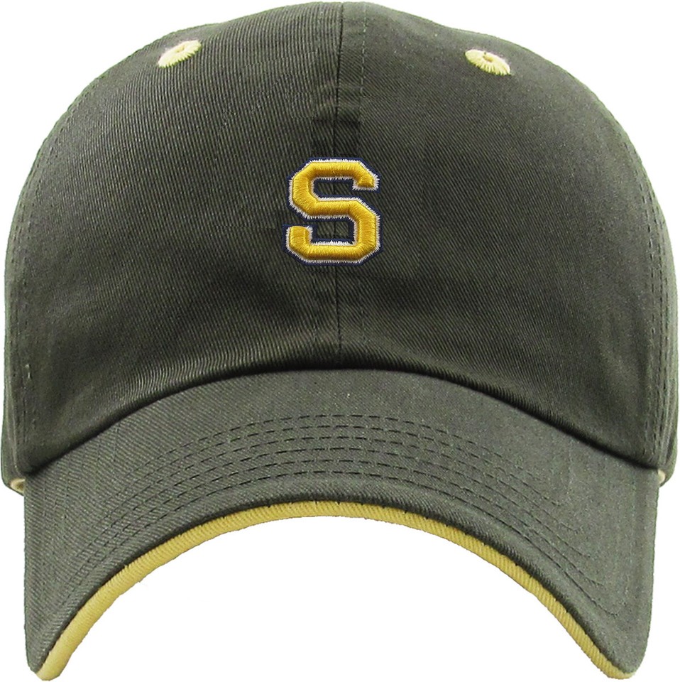 ABC Letter Embroidery INITIAL Olive Dad Hat Baseball Cap Adjustable | eBay