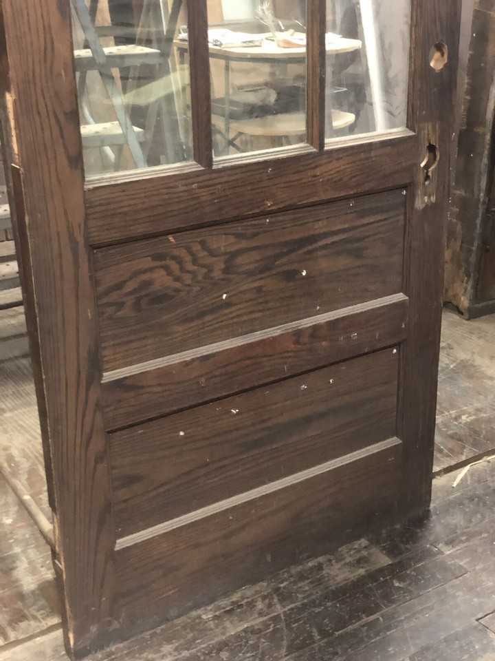 Vintage Oak Entry Door Track Door Slider Door Antique Door School House ...