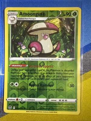 Pokemon TCG Amoonguss 012/195 Silver Tempest Reverse Holo Rare Card NM ...