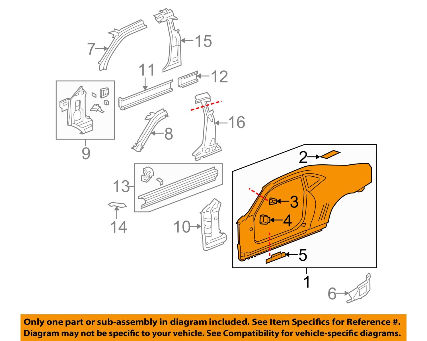 GM OEM 10-15 Camaro Pillars, Rocker Floor Uniside-Uniside Assy 19370675 ...