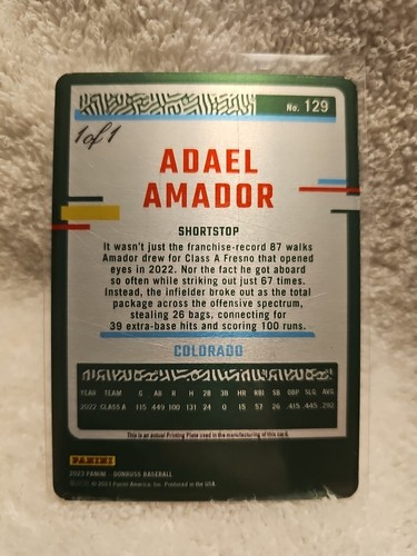 2023 Panini Donruss - Rated Prospect Printing Plate Black #61 Adael ...