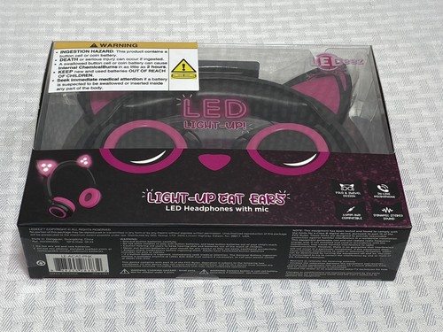 LED Headphones with Mic And Flashing Cat Ears New 888255283832| eBay