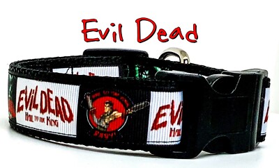 Evil Dead dog collar adjustable buckle 1" or 5/8" wide or leash horror ...