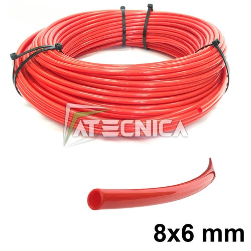 Tubo Rilsan rosso 8x6 6x8 mm per aria compressa PA12 AERRE misura a ...