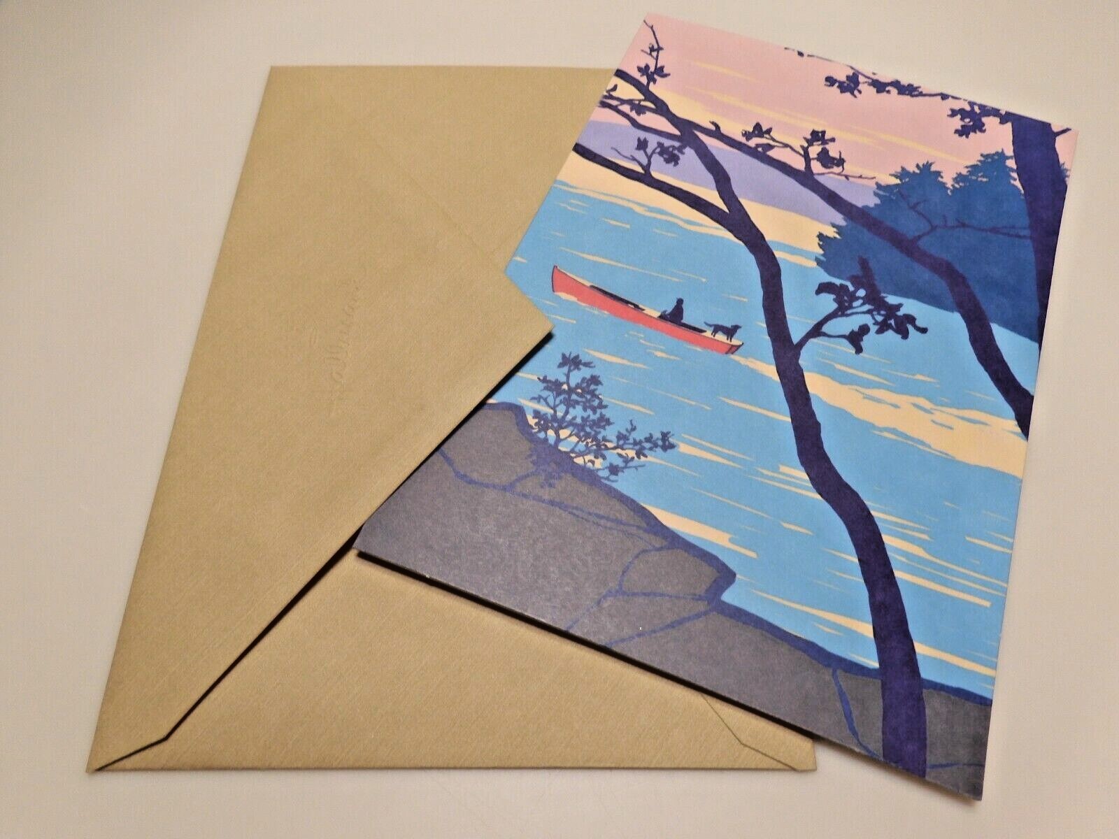 4 Cards Hallmark Heartline BLANK CARDS All Occasions Person in Red Boat ...