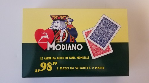 NEW - Modiano Poker No 98 - 2 Deck Playing Card Set - Blue & Red Back ...