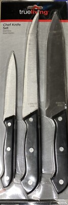 True Living Chef Knive Set/3 Knives/ Stainless Steel Blades/kitchen ...