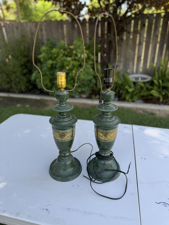 Vintage Japanese Lamps (pair) Brass Etched | eBay