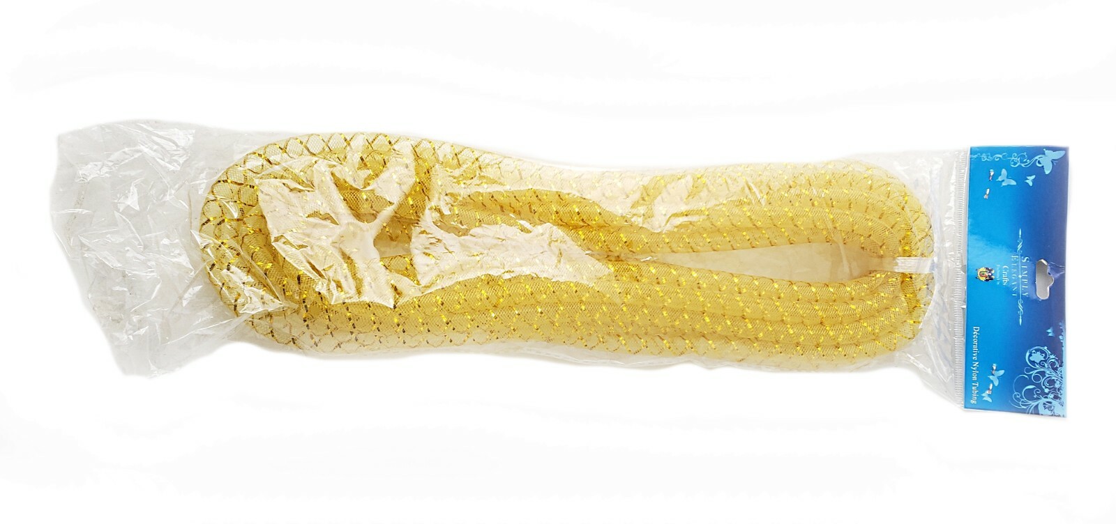 Deco Mesh Flex Tubing with Metallic Foil (Gold) 8mm x 15 Yards | eBay
