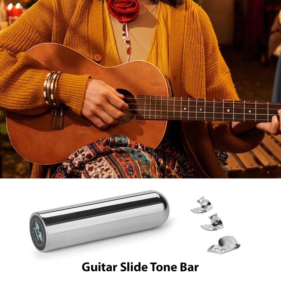 Muspor Guitar Slide Tone Bar Stainless Steel Guitar Tone Bar Set W/ 3 ...