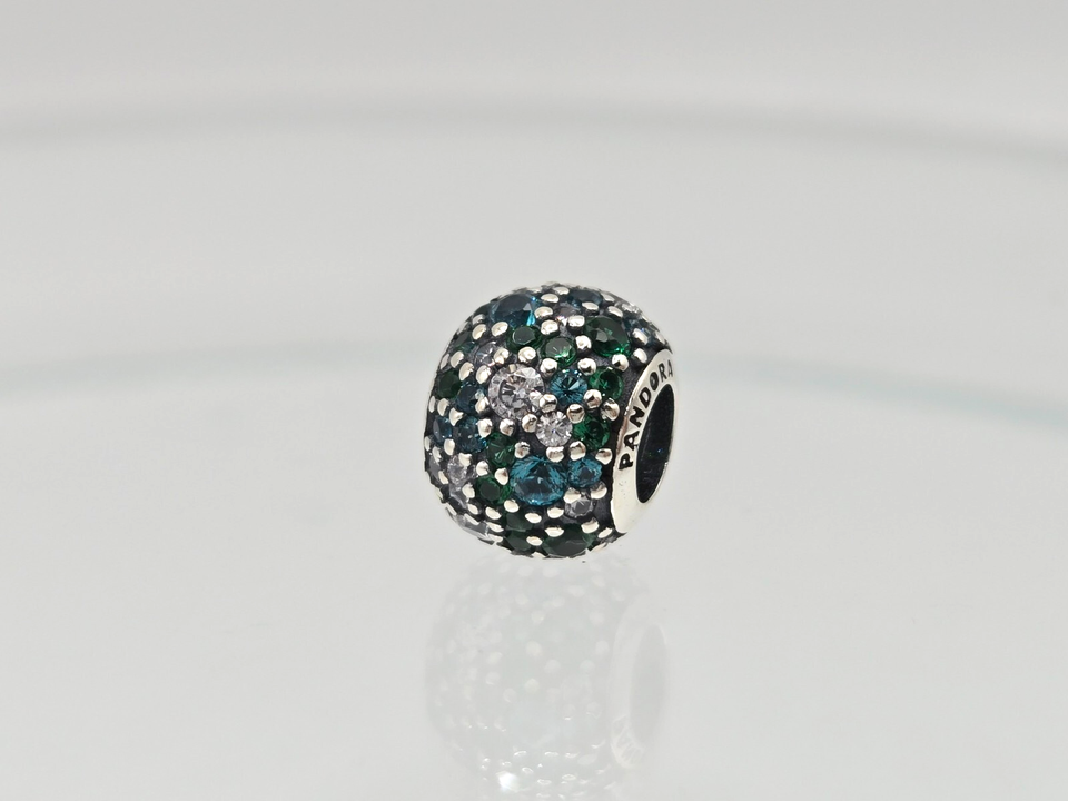 Authentic Pandora GREEN Ocean Mosaic Pave Beads Charm | eBay