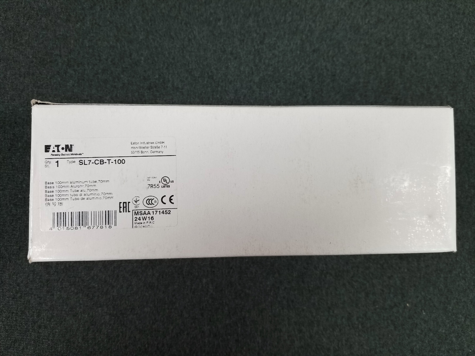 Eaton / Cutler Hammer ~ SL7-CB-T-100 Black Mounting Base SL7 Tower ...
