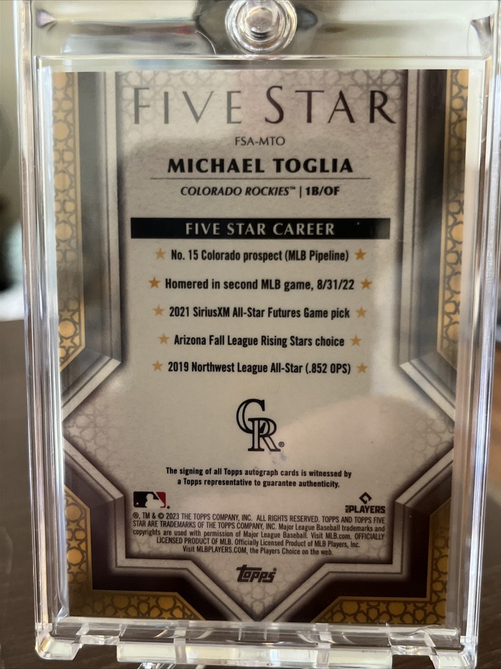 MICHAEL TOGLIA RC Five Star AUTO #FSA-MTO 2023 TOPPS FIVE STAR ...