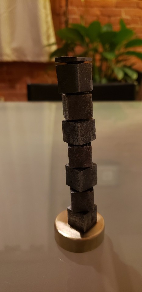 Blacksmithed Cube Twist Sculpture | eBay