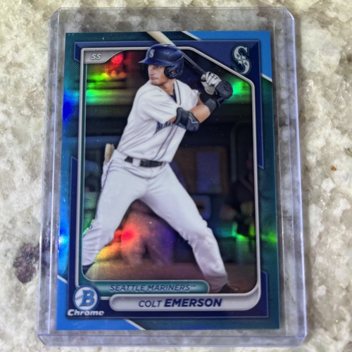 Colt Emerson 2024 Bowman Draft Sky Blue Refractor BDC-15 Mariners | eBay