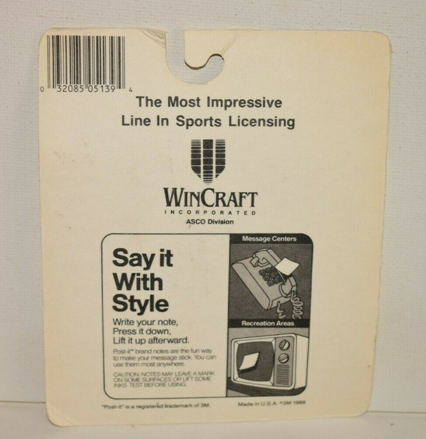 Vintage 1988 Post-It Note Pad (40ct) Wincraft Seattle Seahawks for sale ...