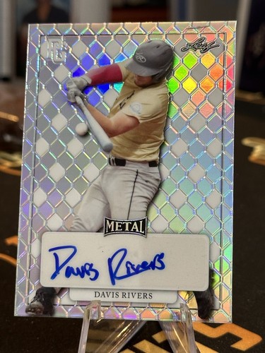 2022 Davis Rivers Leaf Perfect Game National Showcase Metal Silver Auto ...