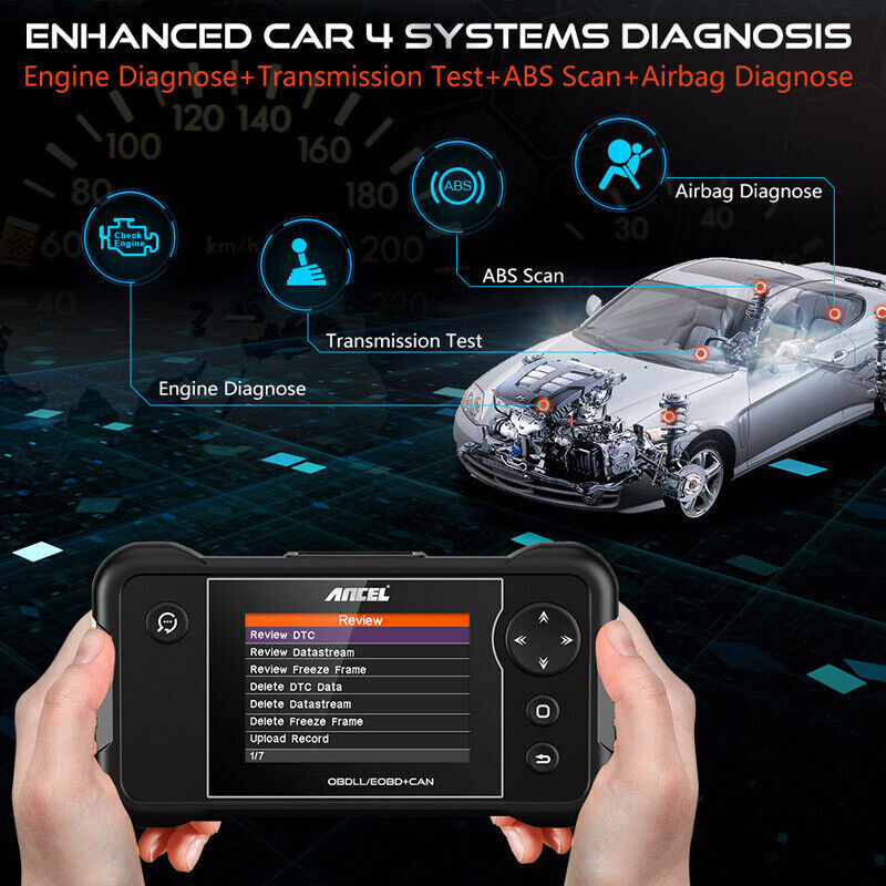 Auto OBD2 Scanner Code Reader Engine ABS SRS Transmission Car ...