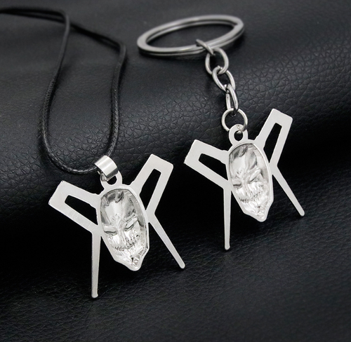 2PCS Anime Bleach Ichig Mask keychain Necklace Pendant Cosplay Boys ...