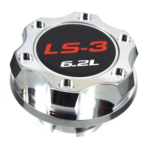 Chrome Oil Cap Filler Racing Aluminum Billet Black Emblem Fits LS3 6.2L ...