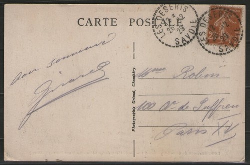 FRANCE: Savoie / CàD tireté LES DESERTS sur CP de 1929 | eBay