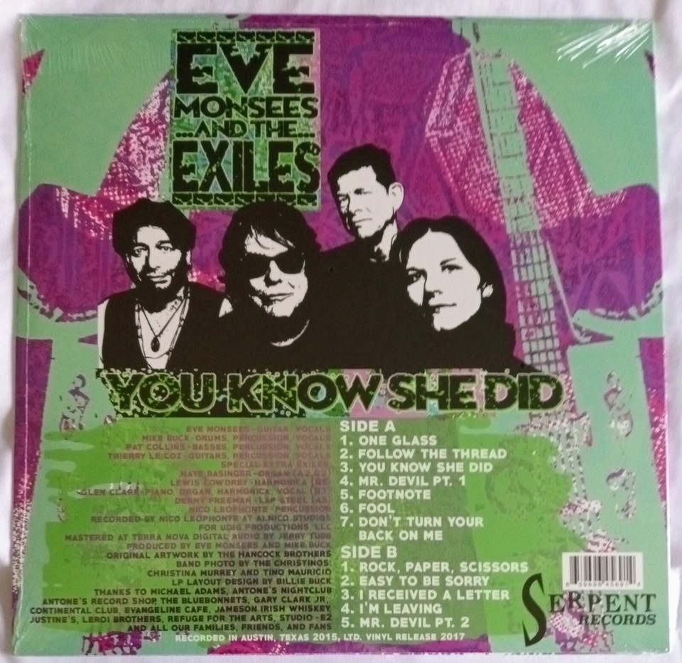 EVE MONSEES And The Exiles - You Know She Did (2017 Serpent) Vinyl ...