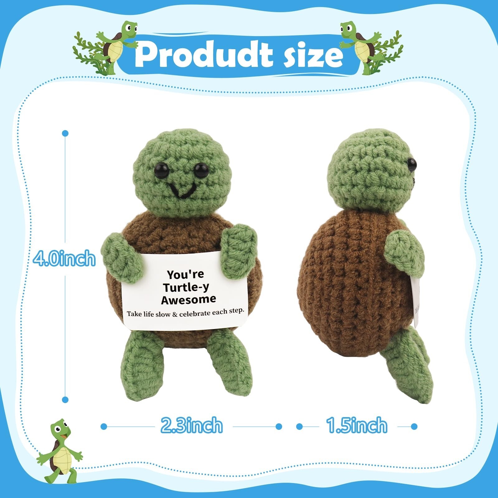 Positive Crochet Animals Turtle, Mother's Day Teacher Appreciation ...