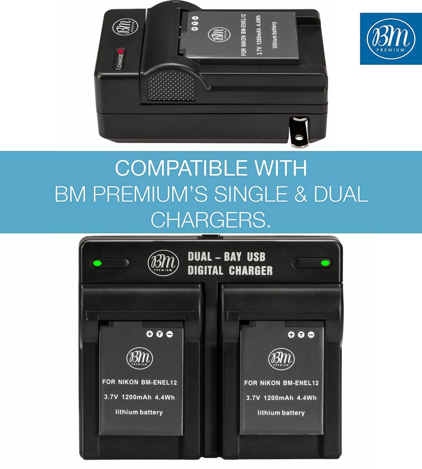 BM 2X EN-EL12 Batteries for Nikon AW100, AW110, AW120, AW130, A900 ...