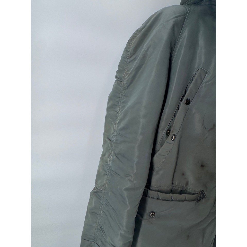 US Air Force Air Crew Heavy Attached Jacket N3B Spec Small Gray Vintage ...