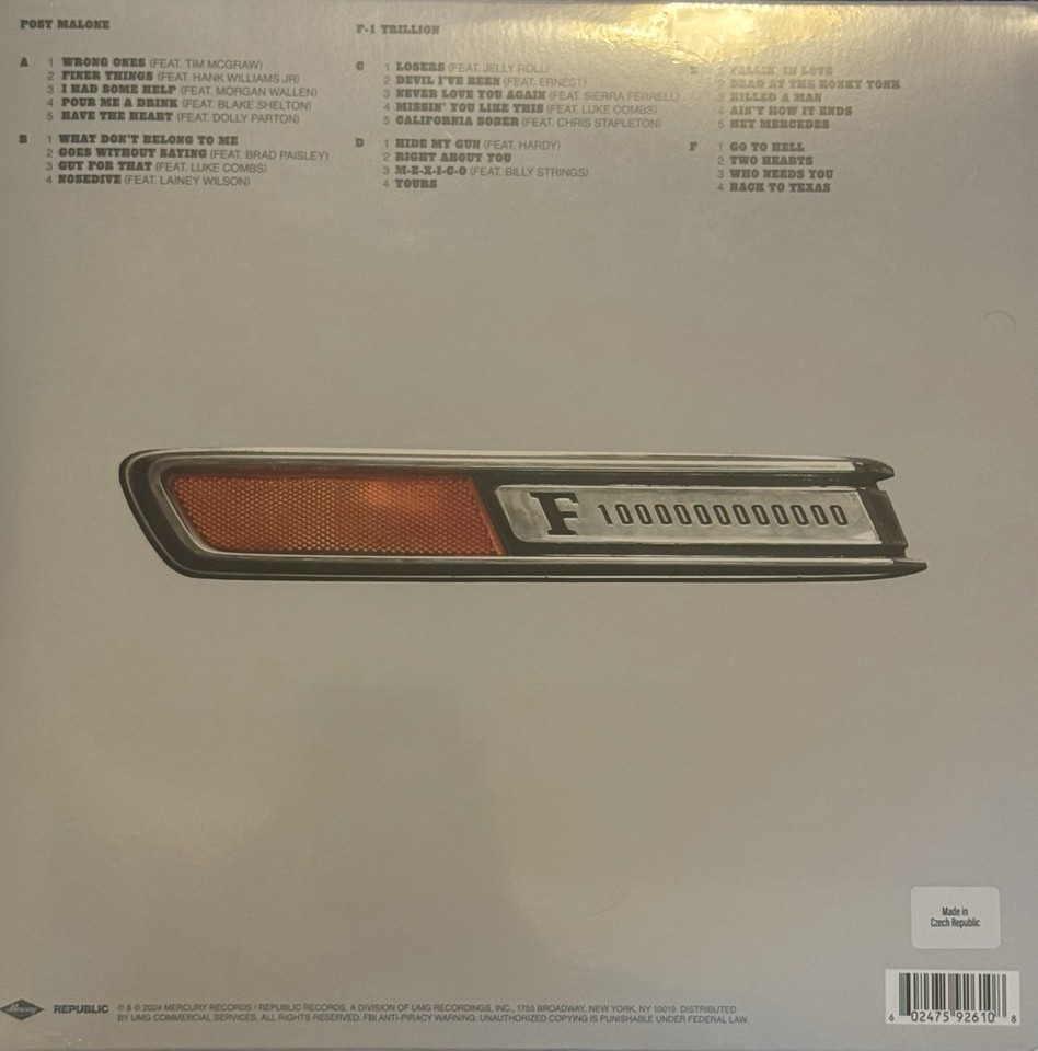 SEALED 2025 Post Malone F1 Trillion Long Bed Big Stadium Tour Exclusive ...