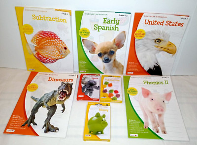 Grade 1 Workbooks (5), Flashcards (3) Reward Stickers Age 4-6 Math ...