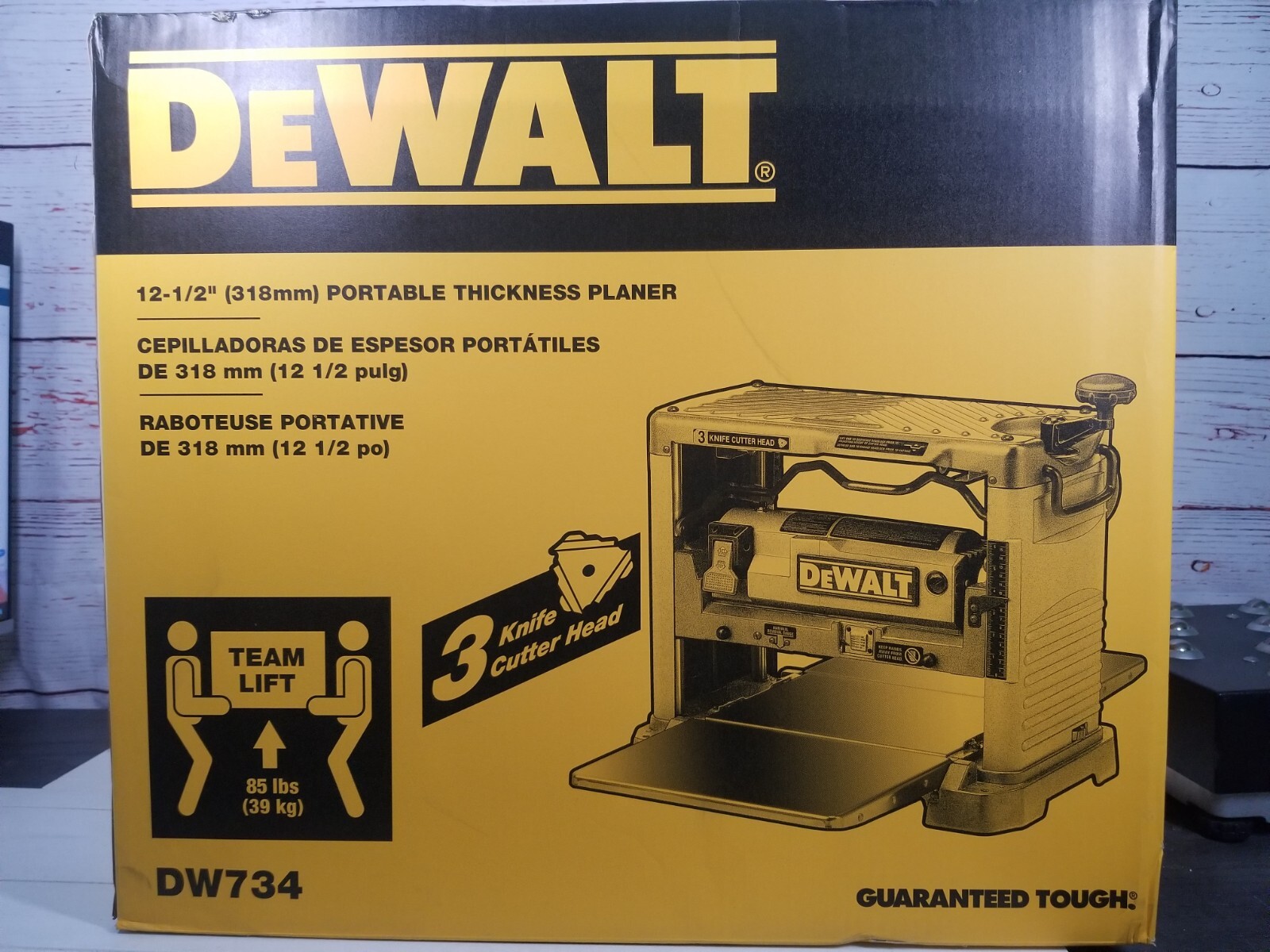 DEWALT DW734 12-1/2 inch Thickness Planer with Three Knife Cutter-Head ...