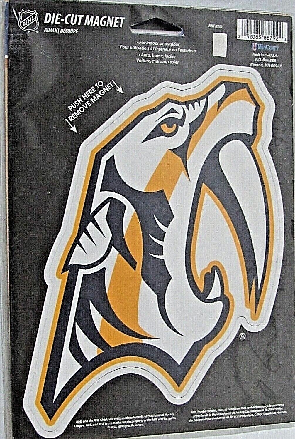 NHL Nashville Predators 5 1/2"T 8 5/8"W Auto Die-Cut Magnet by WinCraft ...